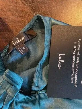 Lulus | Dresses | Lulus Narina Teal Green Satin Pleated Strapless ...